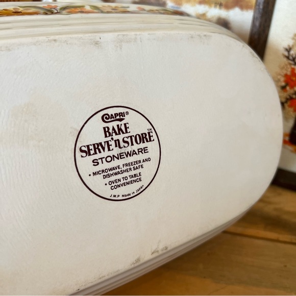 Kitchen | Vintage Capri 197s Bake N Serve Stoneware Divided Oval Dish ...